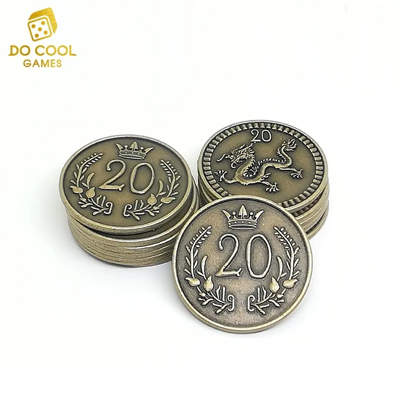 Antique Custom Metal Tokens for Board Games - Free Sample