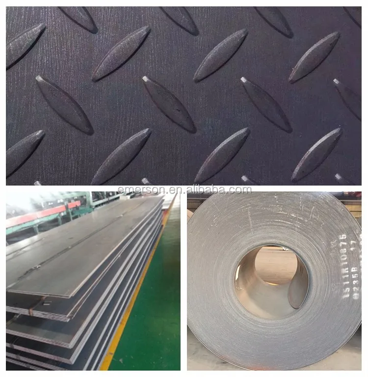 10mm MS Checker Plate Steel Floor Plate Size Tianjin Emerson