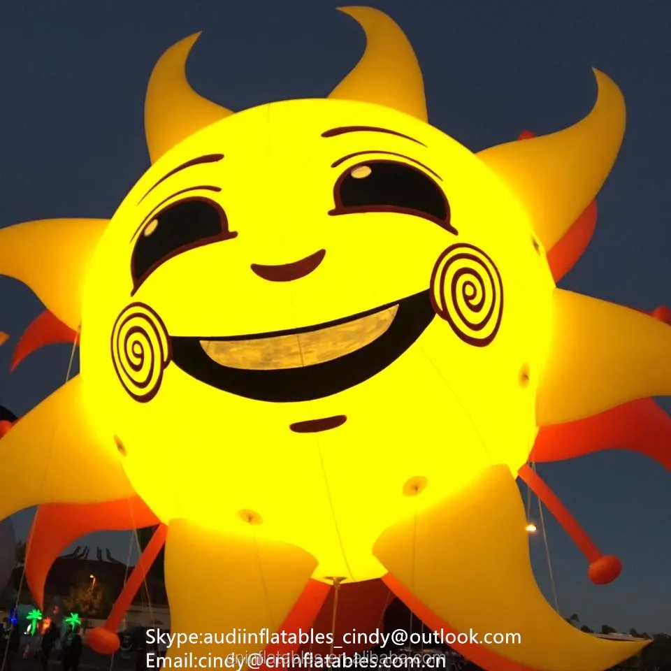 20 Ft Giant Inflatable Smile Sun Parade Balloon,Inflatable Sun Helium ...