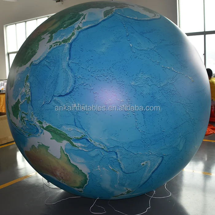 2m Inflatable Globe Balloon / Inflatable Earth Globe For Hanging Or ...