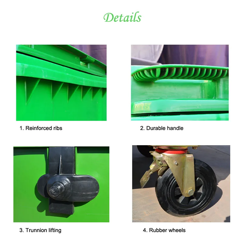 1100 Liter Plastic Garbage Trolley - Durable & Sustainable