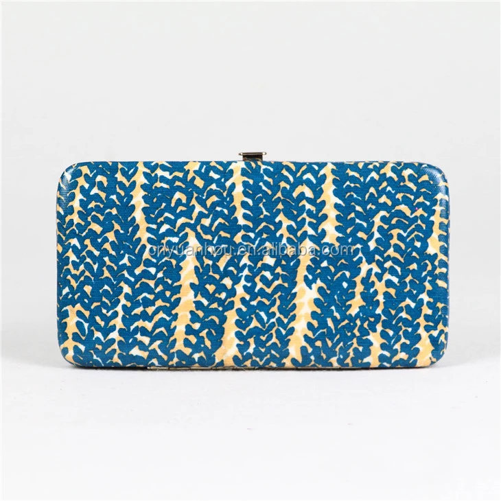 Fashion Lady New Pattern Printed Canvas Hard Case Flat Opera Wallet ...