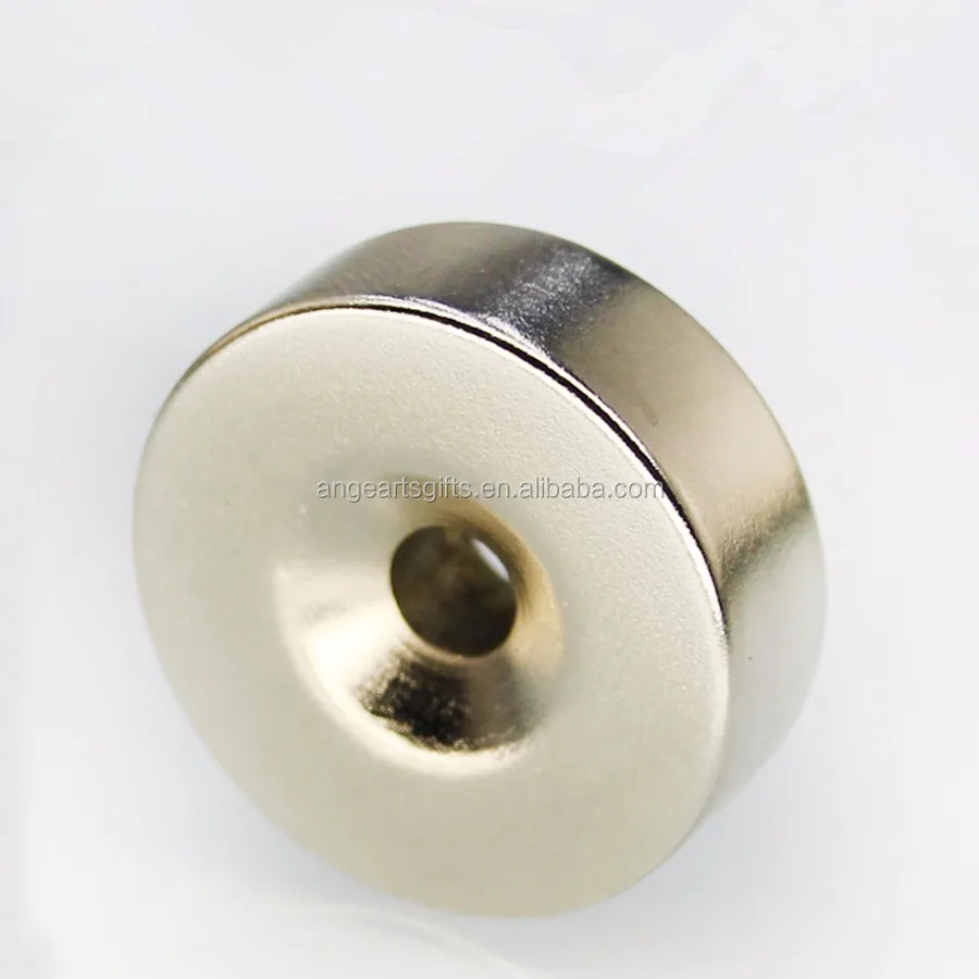 30mm Round Magnet With Hole 3cm Strong Magnet Nicuni Plated Magnet ...
