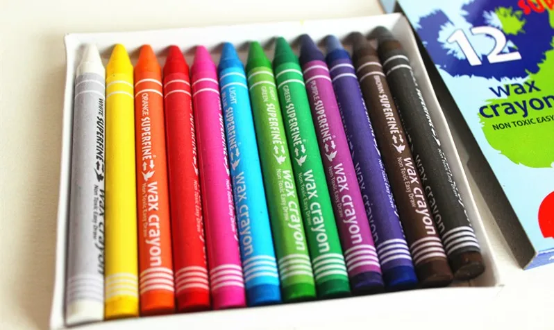 China Stationery Factory Classic Color Pack Crayons Wax 6/12 Color ...