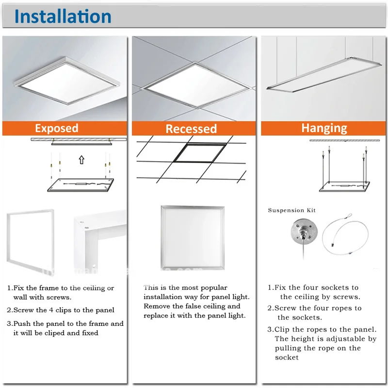 Ip65 Waterproof Recessed Led Panel Ceiling Light 48w - Buy Ip65 ...