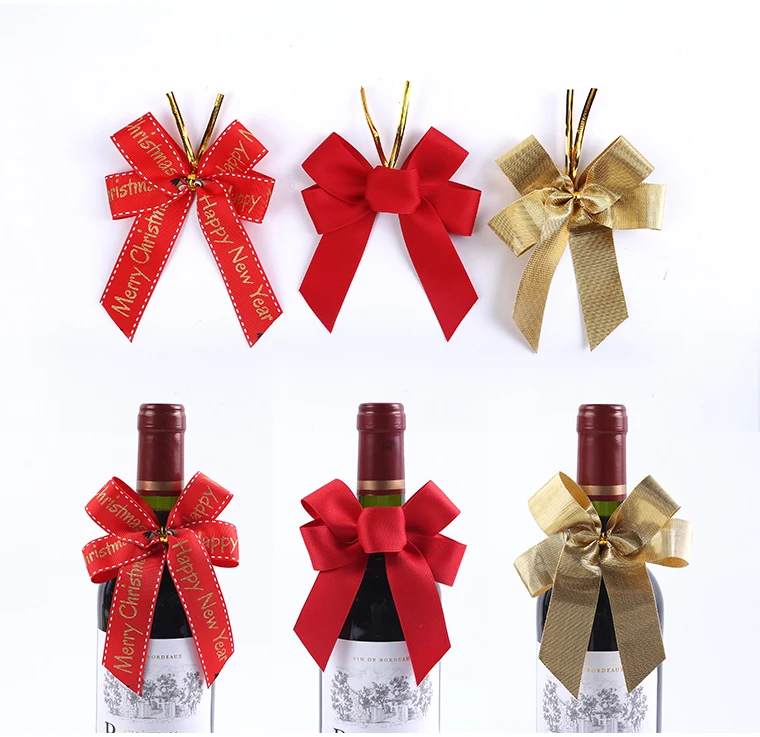 Pre Made Ribbon Bow Wine Bottle Bow Neck Packing - Buy Wine Bottle Bow ...