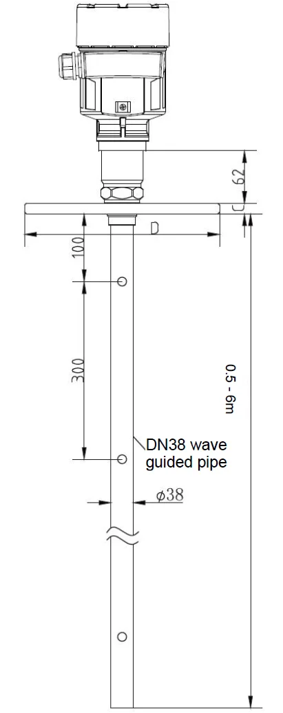 Coaxial Probe Guided Wave Radar Level Transmitter for Fuel Level