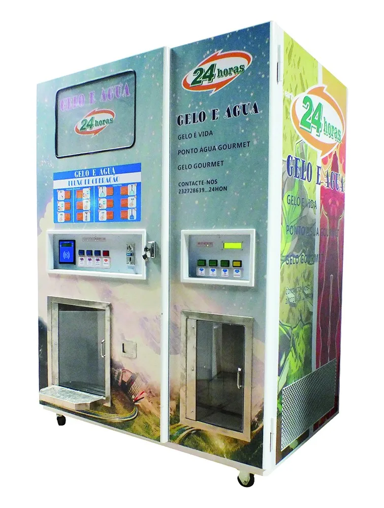 Vendo maquina expendedora combinado automático cubo de hielo y agua ...