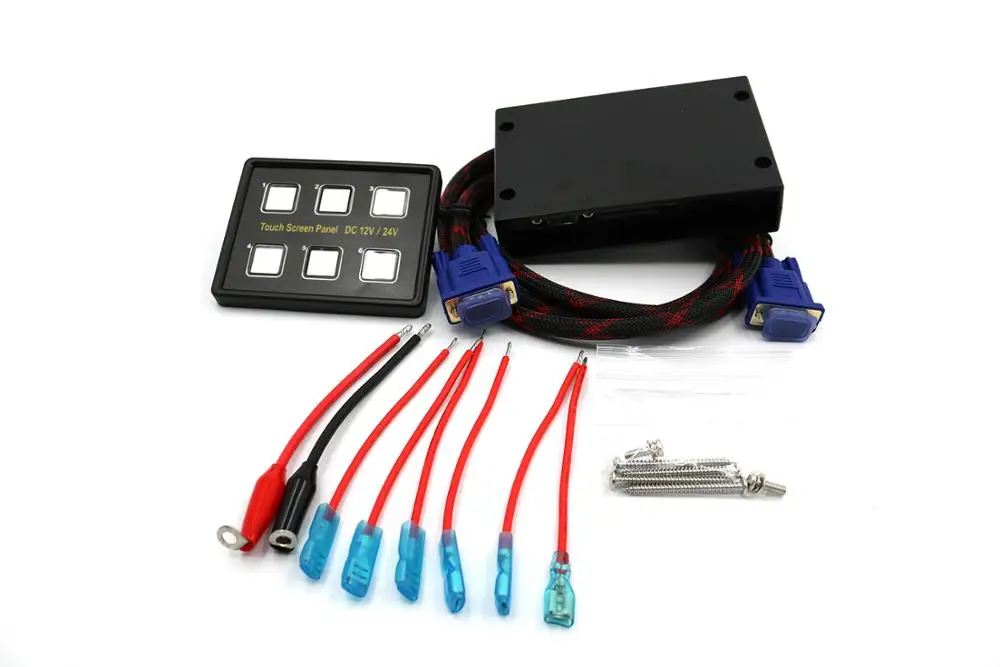 12v 24v 6 Gang Led Touch Screen Slim Switch Control Panel Car Boat ...