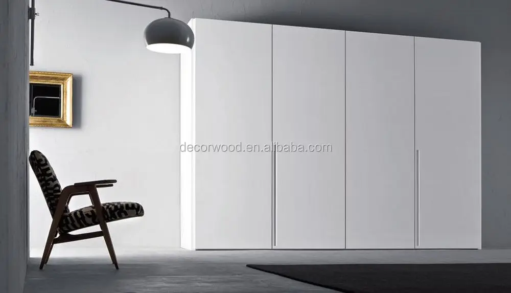 Custom Made White Modern Lacquer 4 Doors Wardrobe - Buy Lacquer 4 Doors ...