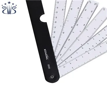 6pcs Fan Type Scale Ruler Set for Engineering - 1:10, 1:15