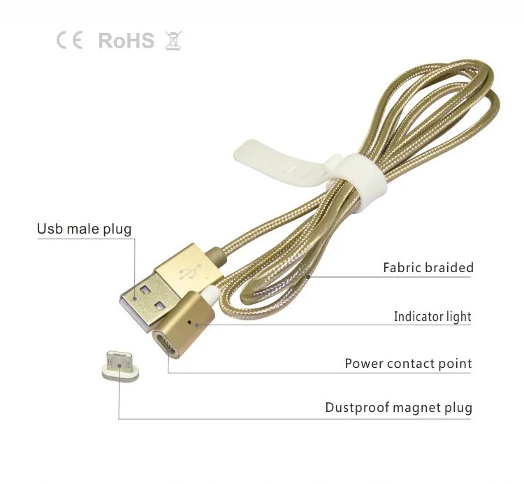 2016 New Cable Awm 2725 Braided Wire 2a Fast Charge Magnetic Usb ...