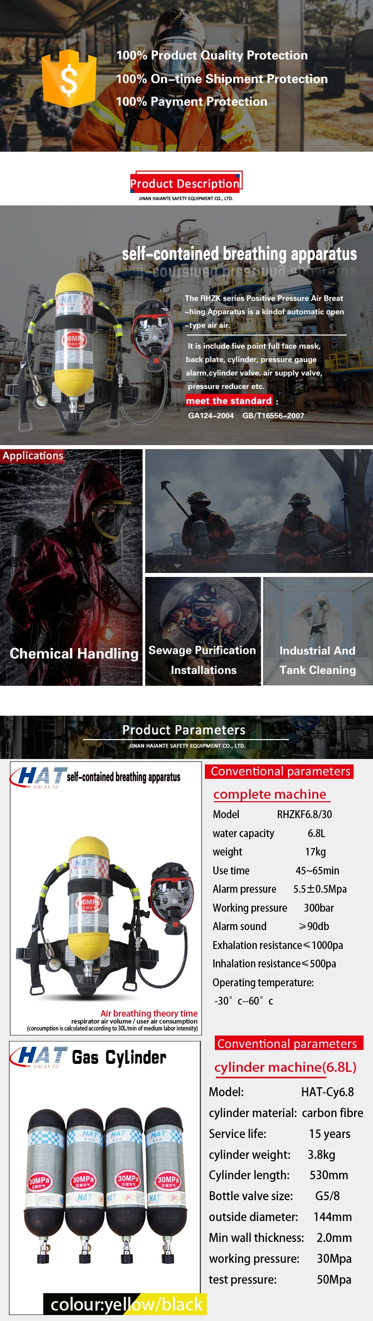 Durable SCBA Firefighting Breathing Apparatus Respirators & Masks ...