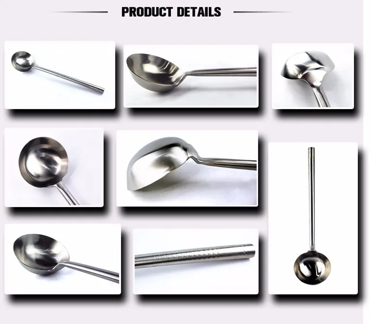 Different Specifications Kitchen Stainless Steel Frying Soup Ladle With ...
