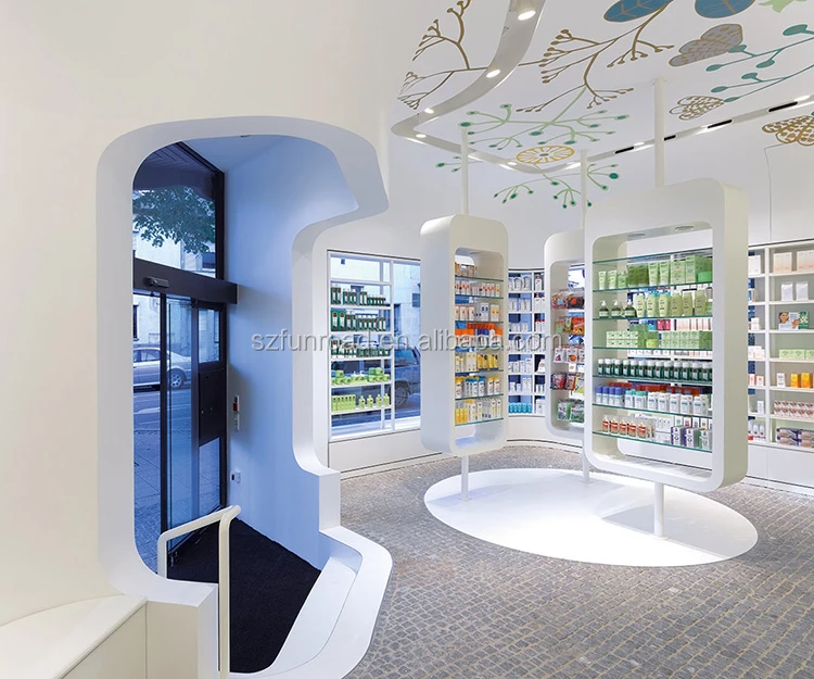 Elegant Pharmacy Shop Counter Design Pharmacy Display Showcase - Buy ...
