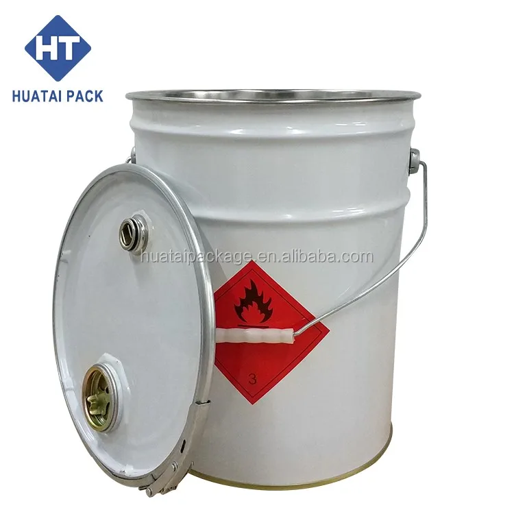 20l Tinplate Paint Pail Ink Bucket With Lock Ring Lid For Zinc Dust ...