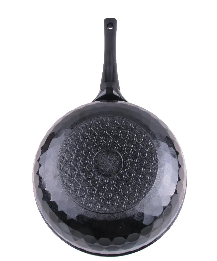 Unique Shape Round Casting Aluminum Non-Stick 28cm Wok Pan With ...