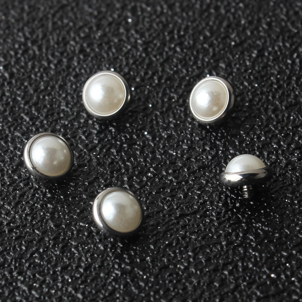 Titanium Micro Dermal Top With Bezel Set Cabochon Shaped Synthetic ...