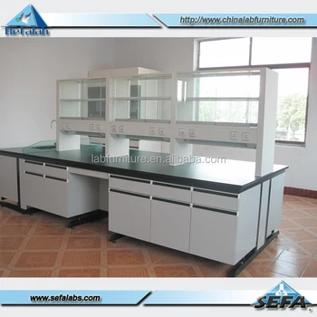 Wooden School Laboratory Furniture Science Lab Desk With Reagent Rack ...