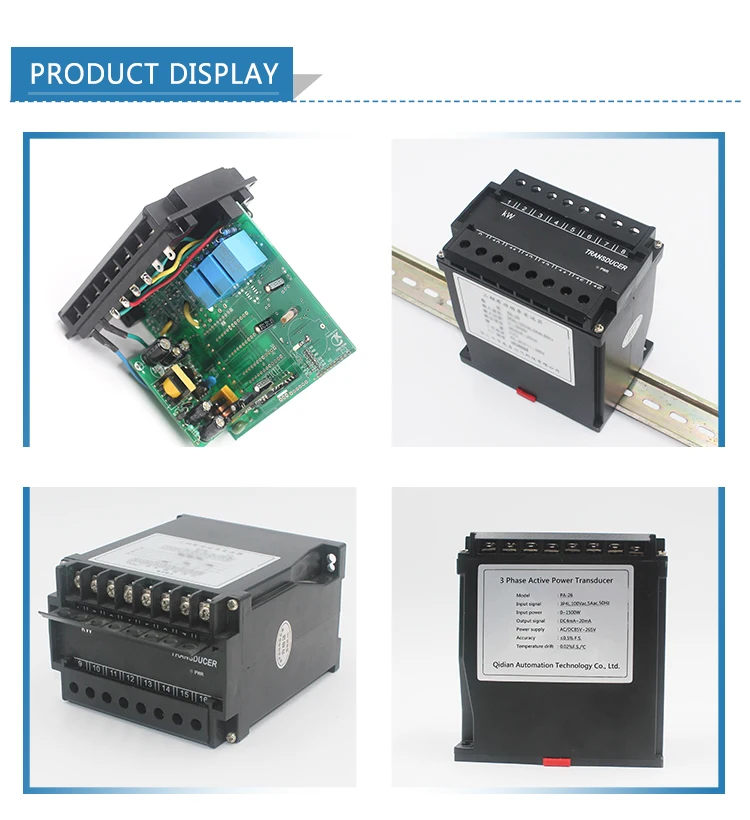 Active Power Transducer 1p2w / 3p3w / 3p4w Power Transmitter - Buy 3 Phase Power Transducer,High ...