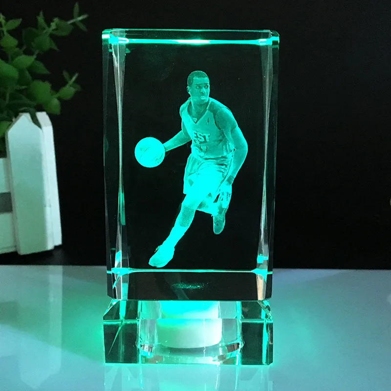 K9 Crystal Cube Figurine Nba Basketball Star Stephen Curry Model ...
