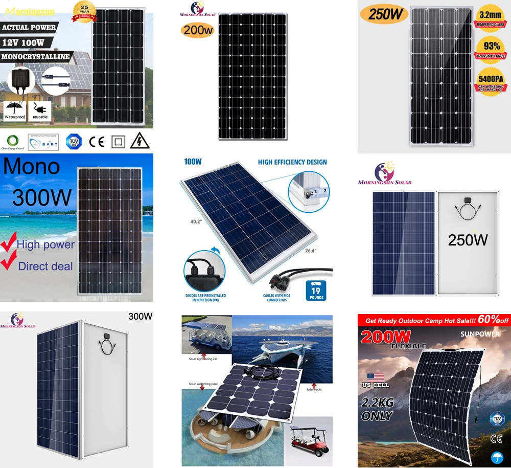 25 Years Warranty Morningsun Solar Panel 5bb 72 Cells Poly 200w 250w ...