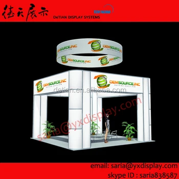 Lighting Pillar & Acrylic Trade Show Island Booth For Trade Show ...