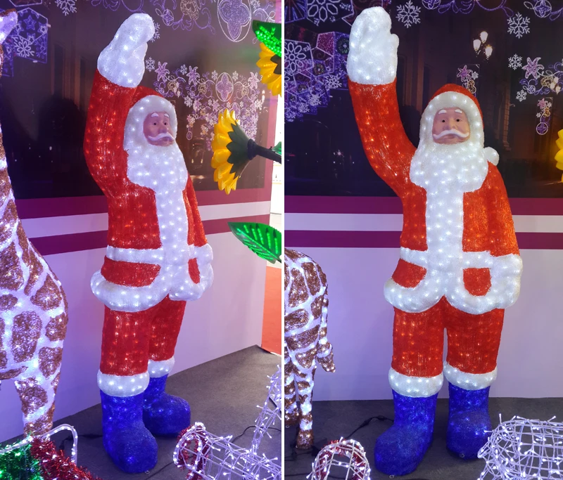 Outdoor Decorative 3d Santa Claus Led Lighted Outdoor Plastic Santa ...