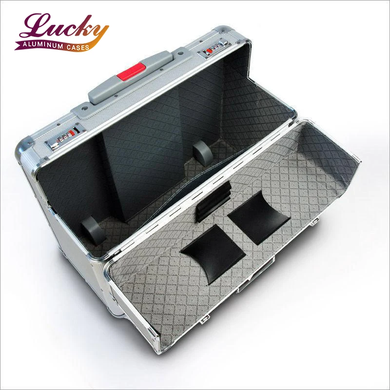 Silver Aluminium Wheeled Briefcase Travel Pilot Doctor Case| Alibaba.com