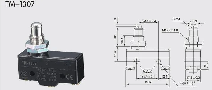Z-15gq-b Lxw5-11m Tm-1307 Alternative Panel Mount 15a 250vac Normally Open Zippy Micro Switch ...