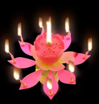 Opening Lotus Flower Candle Fireworks Wholesale Music Birthday Candle ...