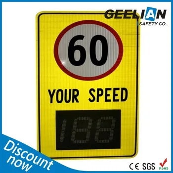Solar Power Radar Speed Sign Outdoor Led Warning Sign Portable Traffic ...