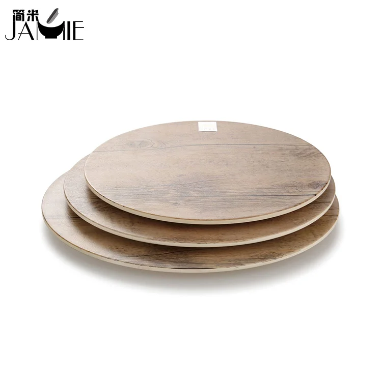 Circle Wooden Plate With Printing,Wood Plastic Serving Plates - Buy ...