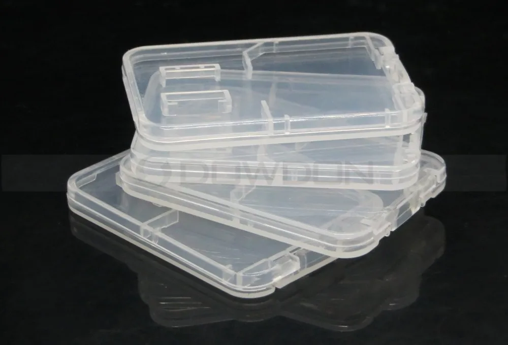 2 In 1 Transparent Plastic Storage Case Holder Box For Sd Sdhc And ...