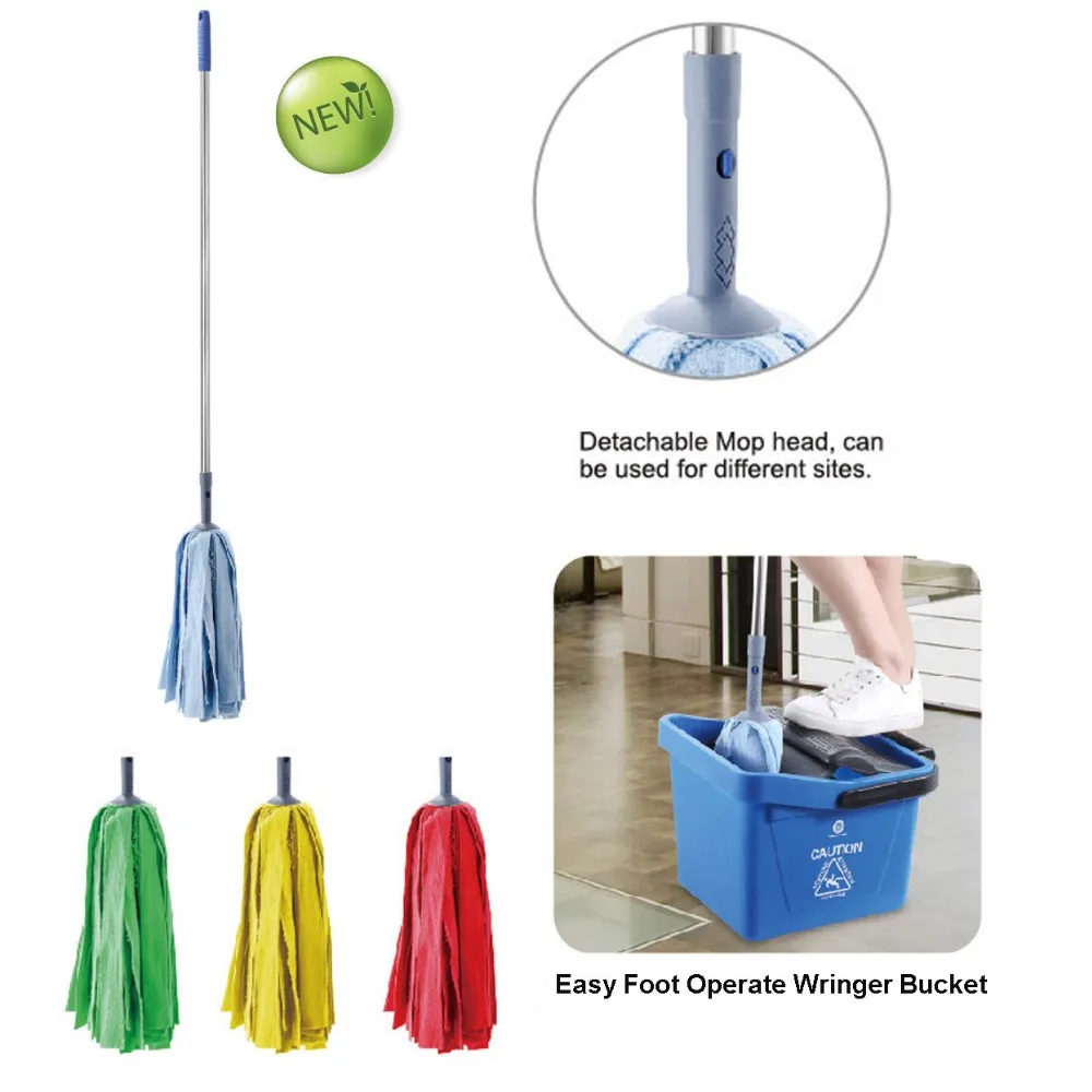 Color Coded Dual Mop Bucket With Wringer For Floor Cleaning - Buy Mop ...