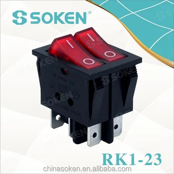 Soken T100/55 Illuminated Rocker Switch On-on/on-off For Home Appliance ...