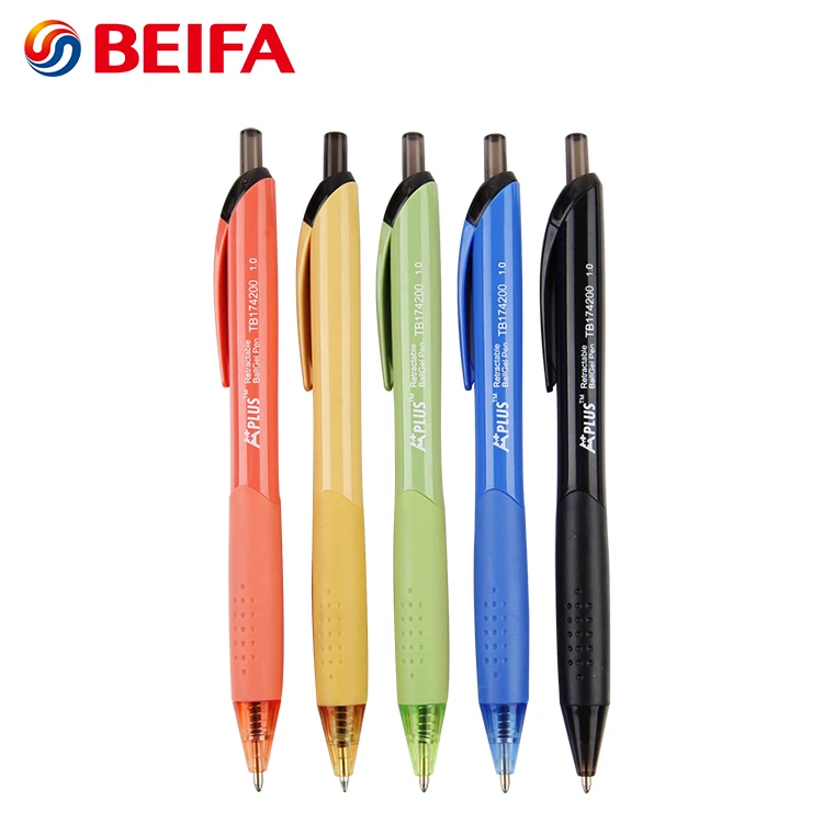 Beifa Brand Tb174200 Candy Color Retractable Oil Gel Pen Plastic Semi ...