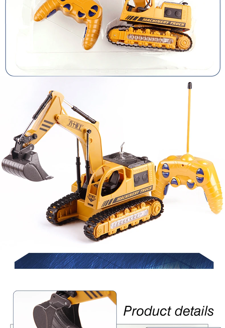 5CH Die-Cast Metal Engineering Truck Remote Control Excavator Toys ...