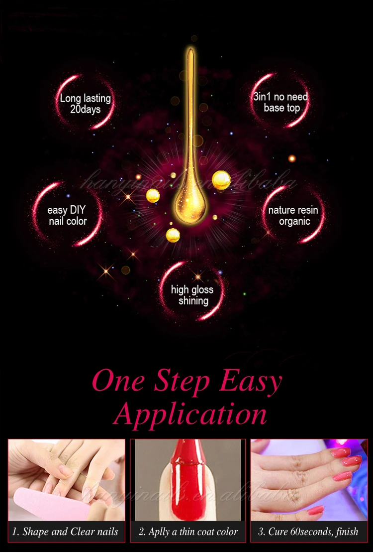 Diy One Step 3in 1 Gel Polish Nail Art Gel Factory Bulk Selling - Buy ...
