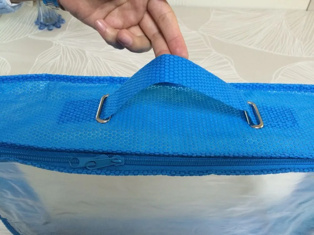 Promotional Transparent Vinyl Pvc Pillow Packing Bags With Handle And ...