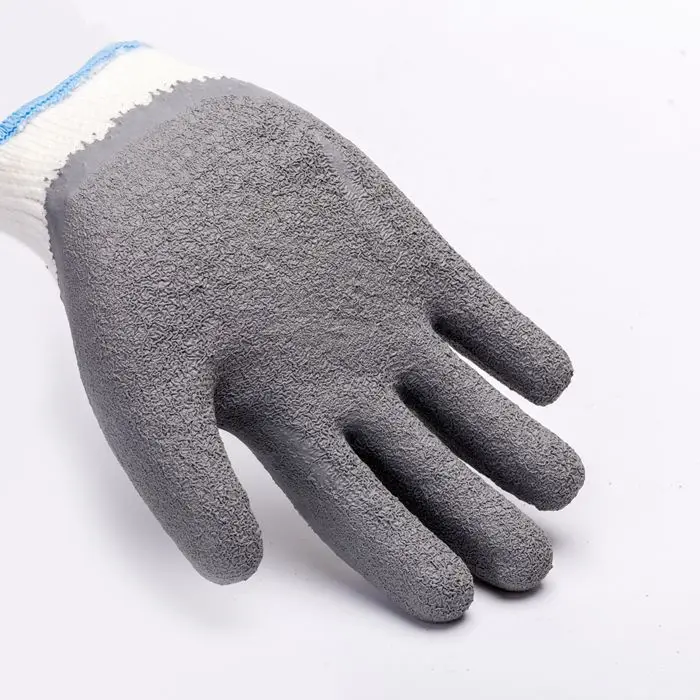 13 G Polyester Black Crinkle Coated Rubber Latex Dipped Working Hand ...