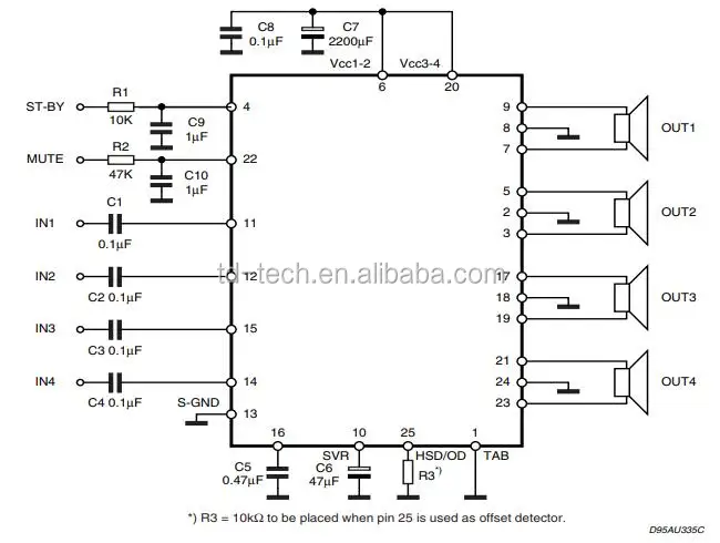 Taidacent XH-M180 12V DC High Power Audio Amplifier PCB Board