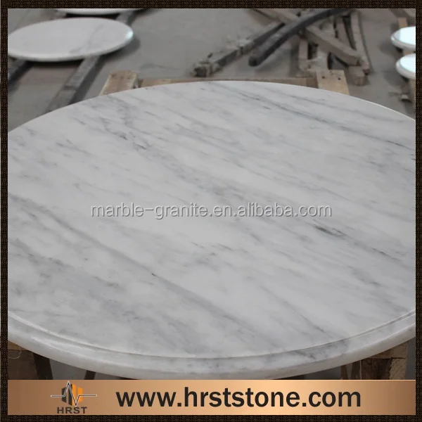Customized Polished White Marble Countertop Round Marble Slab Table Top ...