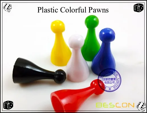 Colorful Plastic Game Pawns And Dices Set - Buy Game Pawns,Plastic Game ...