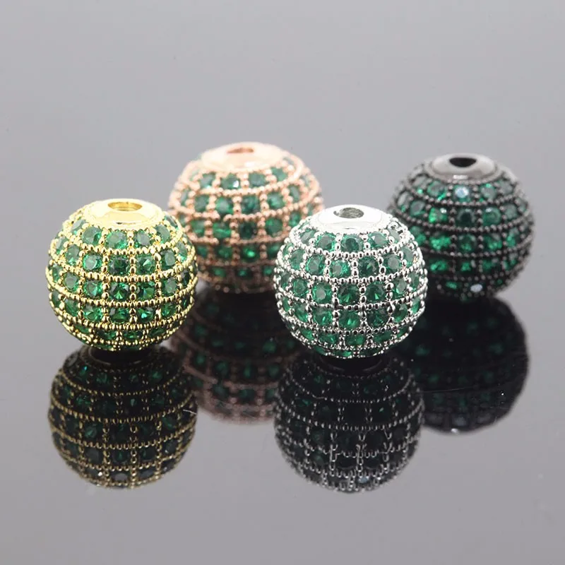 8mm Green Luster Cz Crystal Beads Jewellery Round 24k Cubic Zirconia ...
