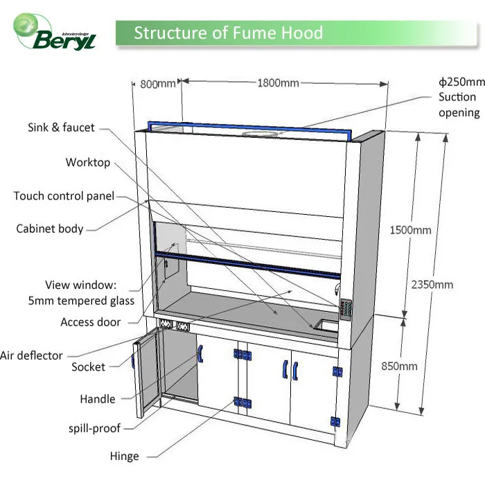 Competitive Price Chemical Fume Hood/fume Cupboard/lab Equipment With ...