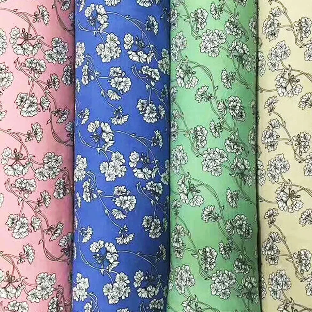 Latest 100% Spun Rayon Fabric 100% Viscose Printed Pattern Plain Style ...