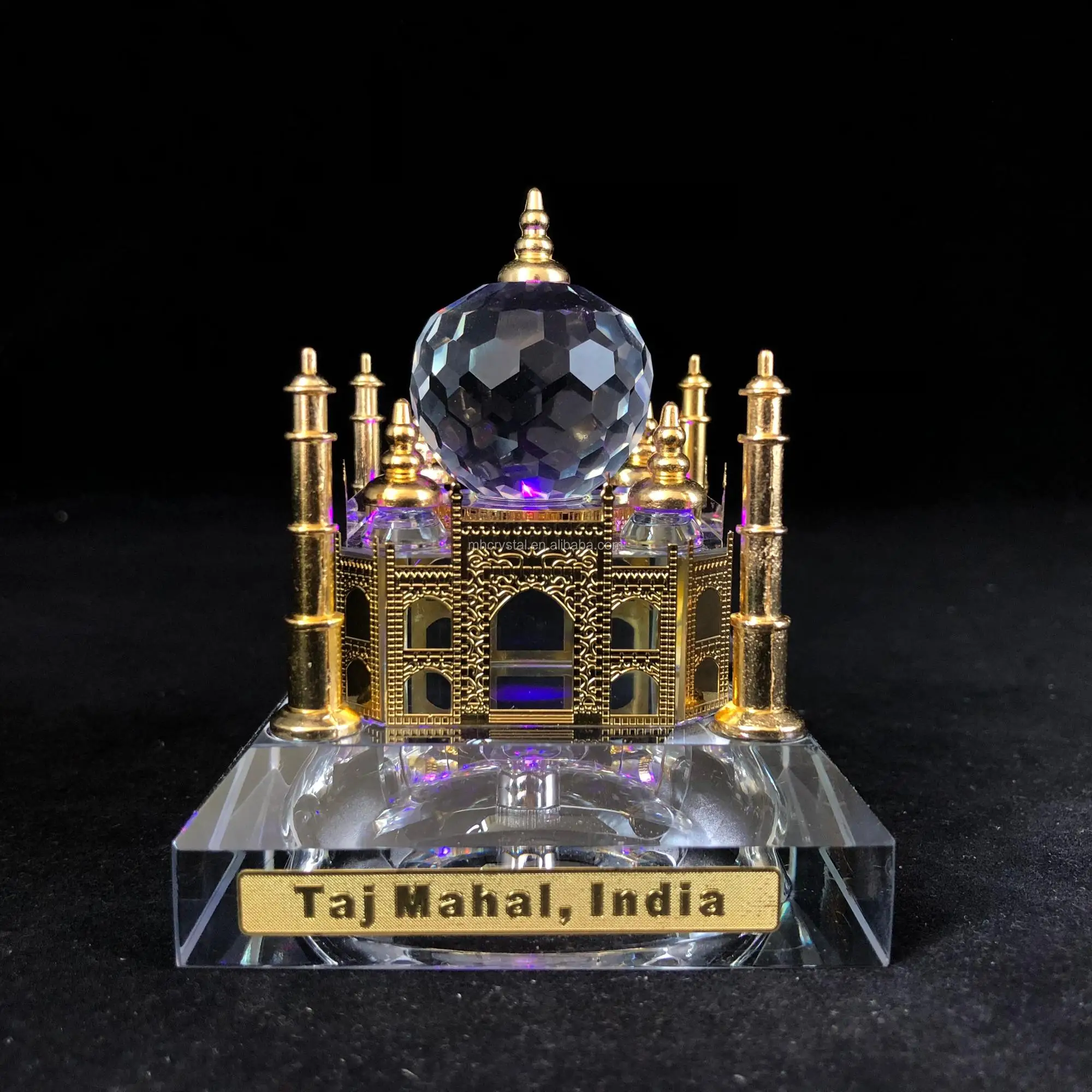 Crystal 24k Gold Plated Light Up Taj Mahal Home Decorative Model Mh ...
