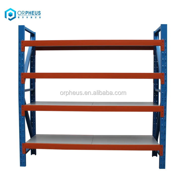 Industrial Storage Shelf Sheet 4 Layers Metal Goods Rack Stainless ...