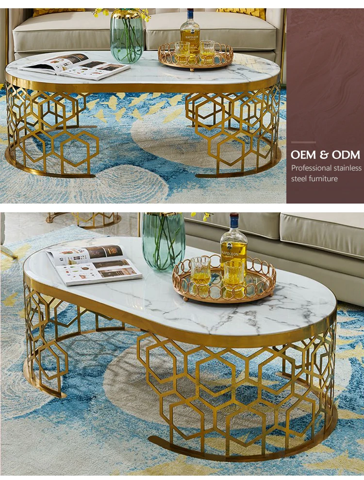 Living Room Furniture - Modern Design Marble Center Table Set